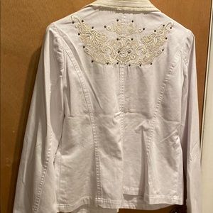 Aziz | Jackets & Coats | Aziz White Boho Jacket With Back Detail Nwt ...